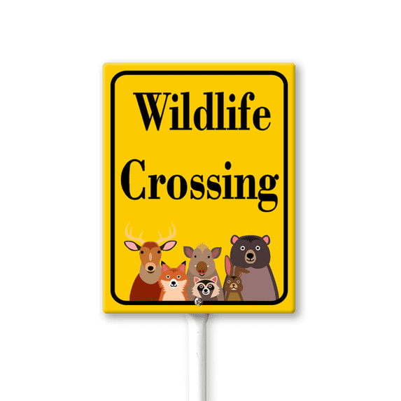 Eveokoki Wildlife Crossing Sign With Stake For Neighborhoods Yard Farm ...