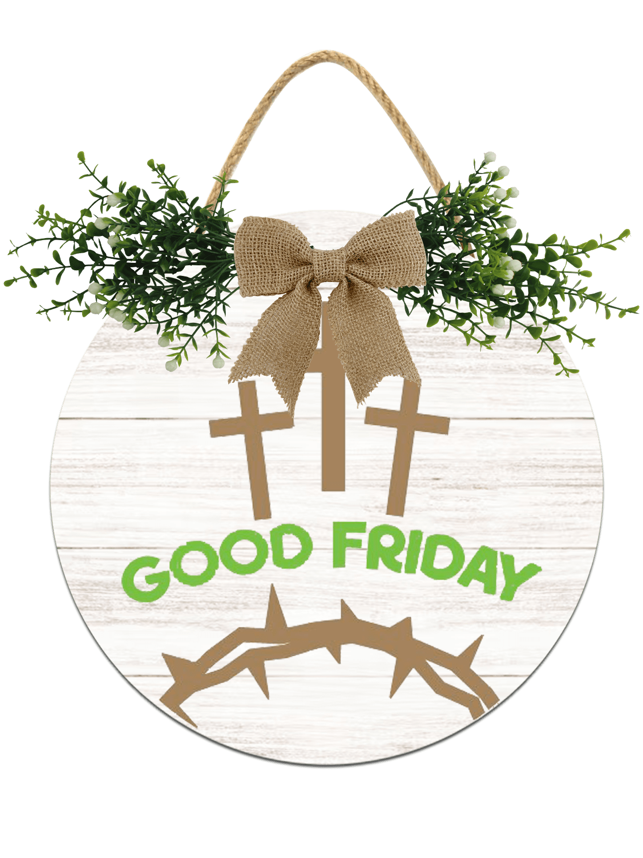 Eveokoki Wooden Hanging Signs Good Friday Door Decoration with Bow ...