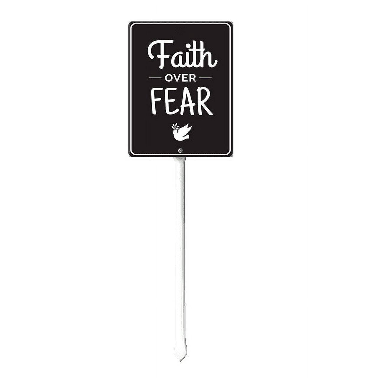 Eveokoki Yard Sign with Stakes Faith Over Fear Lawn Sign Colorful Lawn ...