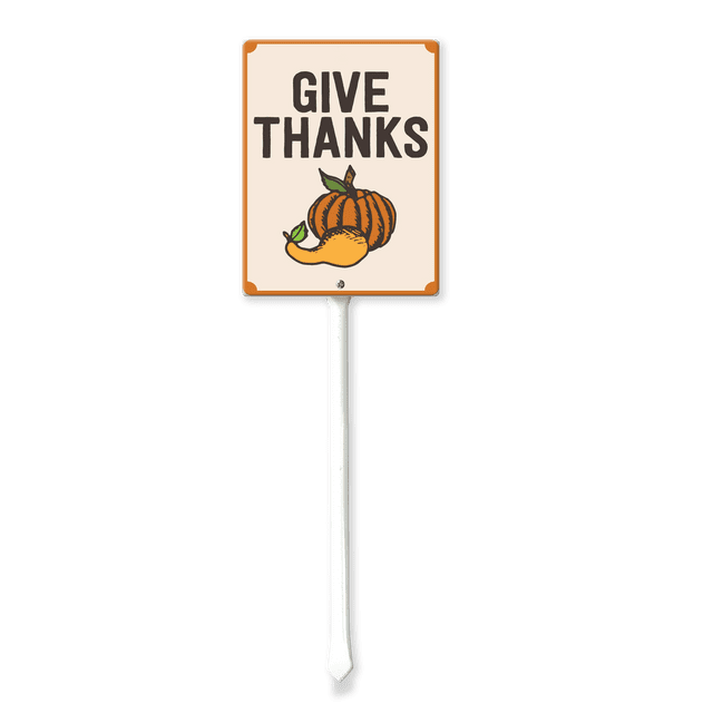 Eveokoki Yard Sign with Stakes Give Thanks Lawn Sign Colorful Lawn ...