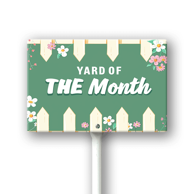 Eveokoki Yard of The Month Lawn Yard Sign 12" x 8" Aluminum Yard Signs ...