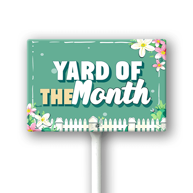 Eveokoki Yard of The Month Lawn Yard Sign 12" x 8" Aluminum Yard Signs ...