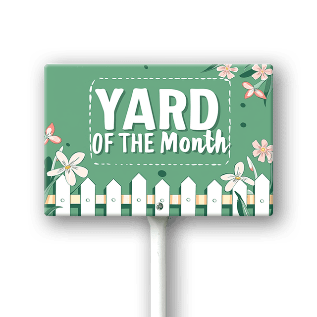 Eveokoki Yard of The Month Lawn Yard Sign 12" x 8" Aluminum Yard Signs ...