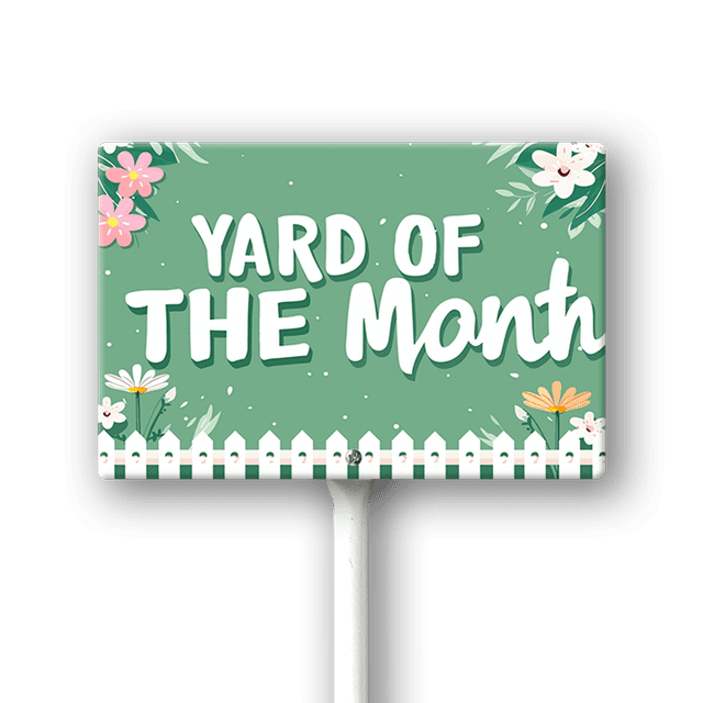 Eveokoki Yard of The Month Lawn Yard Sign 12" x 8" Aluminum Yard Signs ...