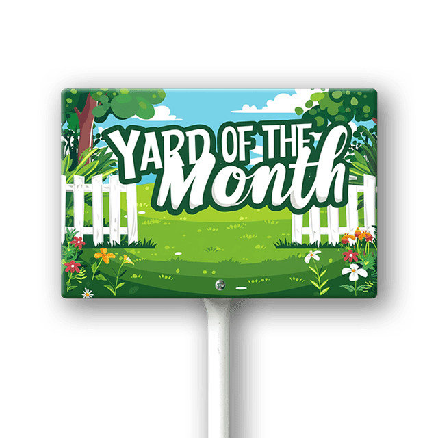 Eveokoki Yard of The Month Lawn Yard Sign 12" x 8" Aluminum Yard Signs ...