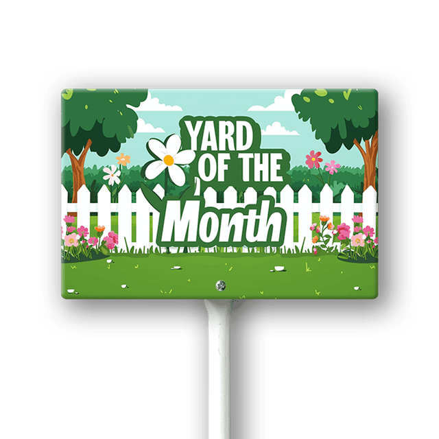 Eveokoki Yard of The Month Lawn Yard Sign 12" x 8" Aluminum Yard Signs ...