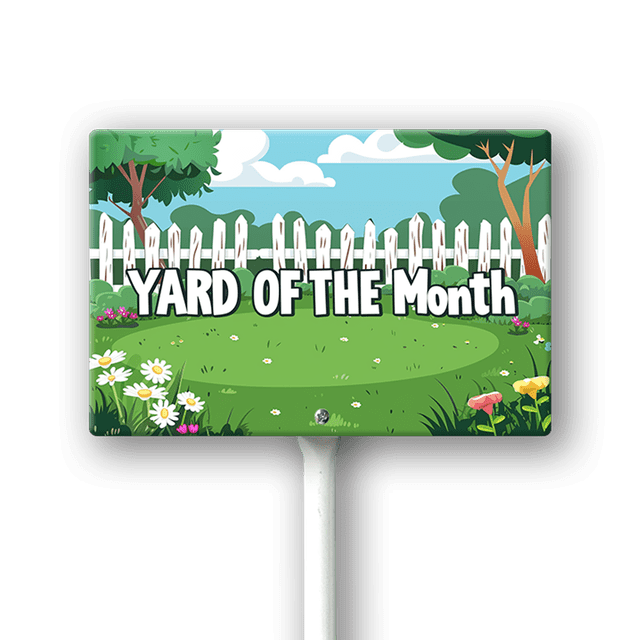 Eveokoki Yard of The Month Lawn Yard Sign 12" x 8" Aluminum Yard Signs ...