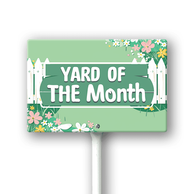 Eveokoki Yard of The Month Lawn Yard Sign 12" x 8" Aluminum Yard Signs ...