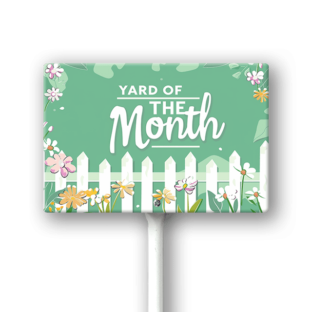 Eveokoki Yard of The Month Lawn Yard Sign 12" x 8" Aluminum Yard Signs ...