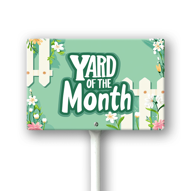 Eveokoki Yard of The Month Lawn Yard Sign 12" x 8" Aluminum Yard Signs ...