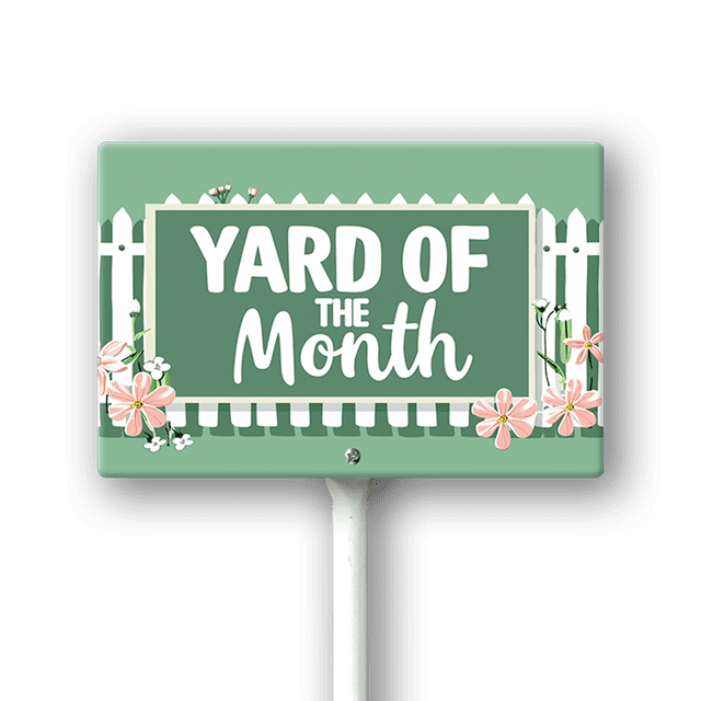 Eveokoki Yard of The Month Lawn Yard Sign 12" x 8" Aluminum Yard Signs ...