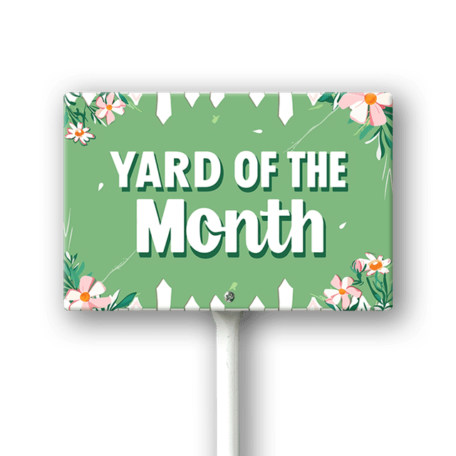 Eveokoki Yard of The Month Lawn Yard Sign 12" x 8" Aluminum Yard Signs ...