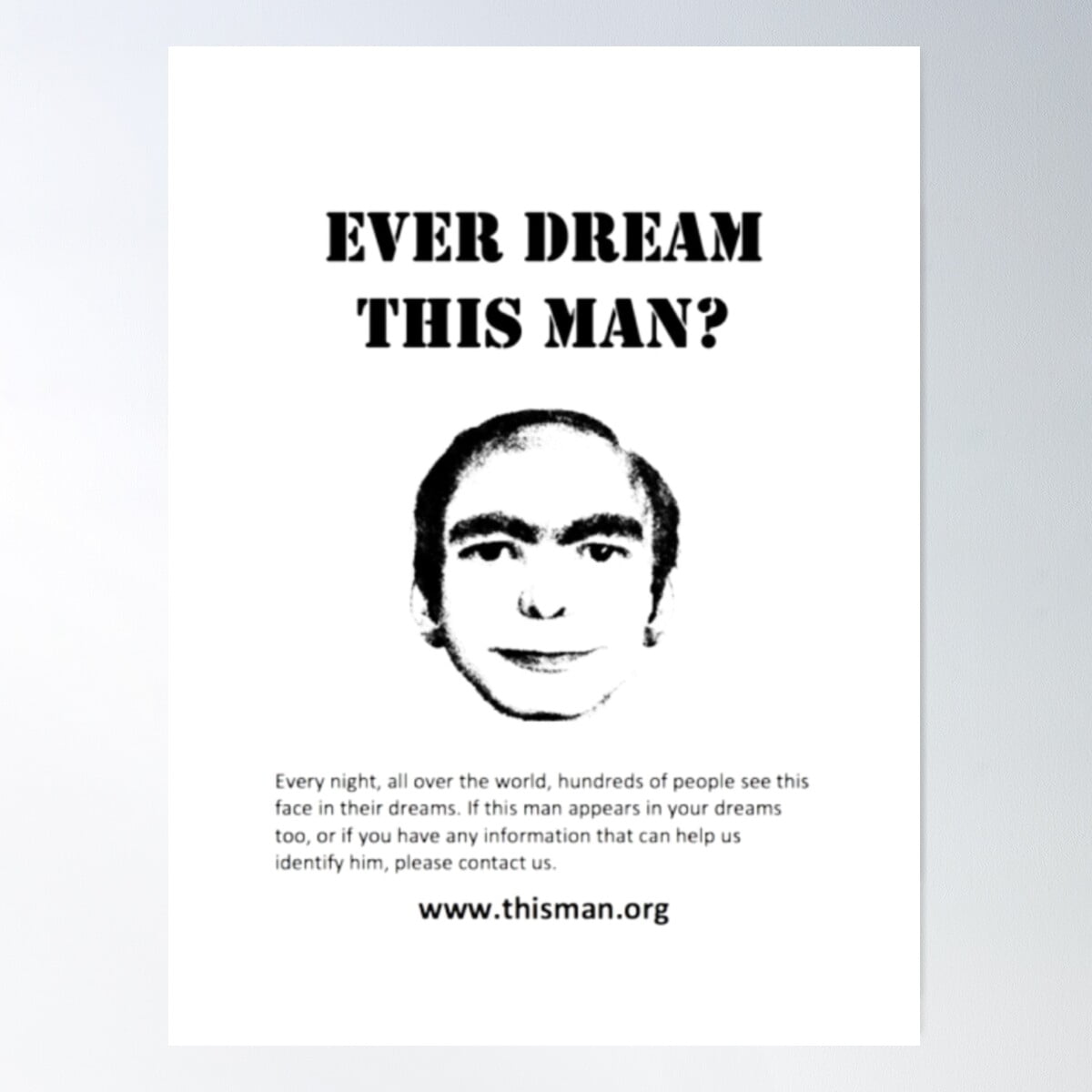 Ever Dream This Man? Meme Poster Wall Art, Modern Wall Decor For Living ...