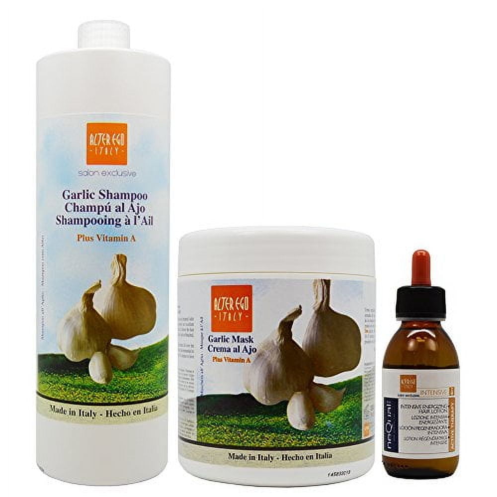 Ever Ego Garlic Regenerating System I (Garlic Shampoo + Mask 33.8oz ...