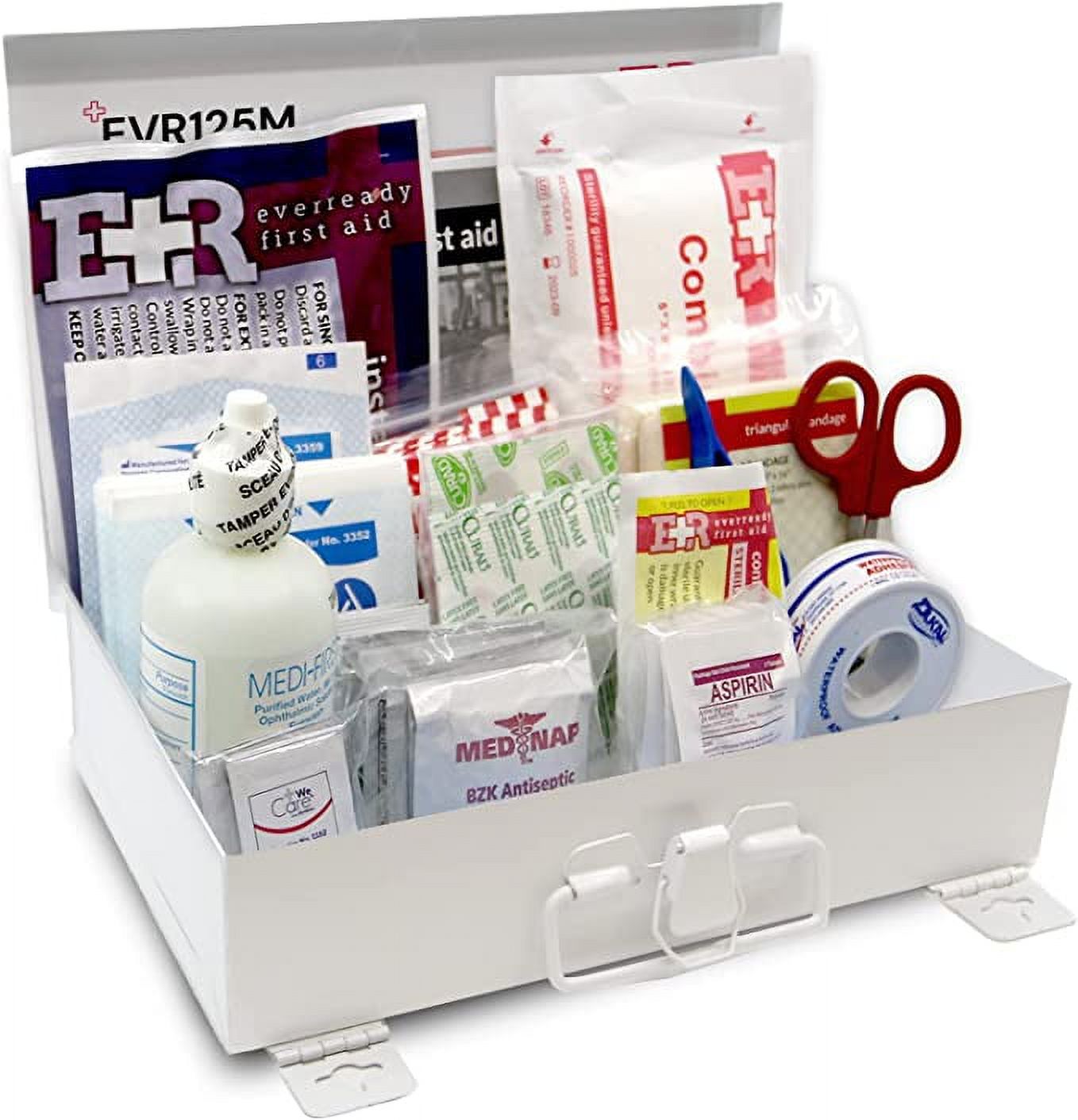Ever Ready First Aid 107 Piece 25 Person First Aid Kit with Metal Case ...