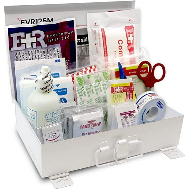 Ever Ready First Aid 107 Piece 25 Person First Aid Kit with Metal Case ...