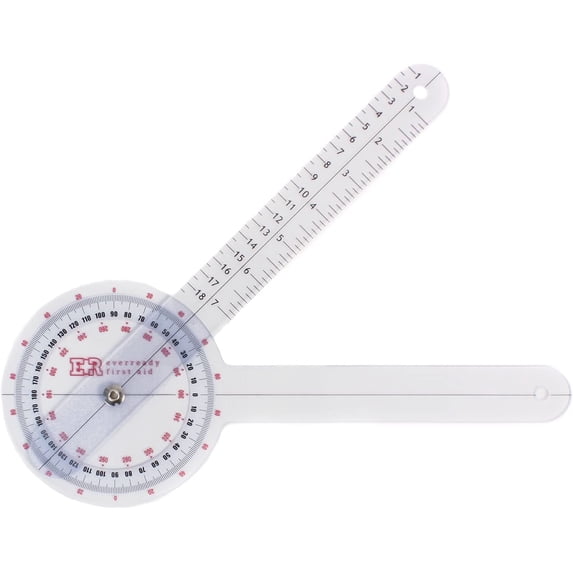 Ever Ready First Aid Plastic 12” Goniometer 360 Degree ISOM - Walmart.com