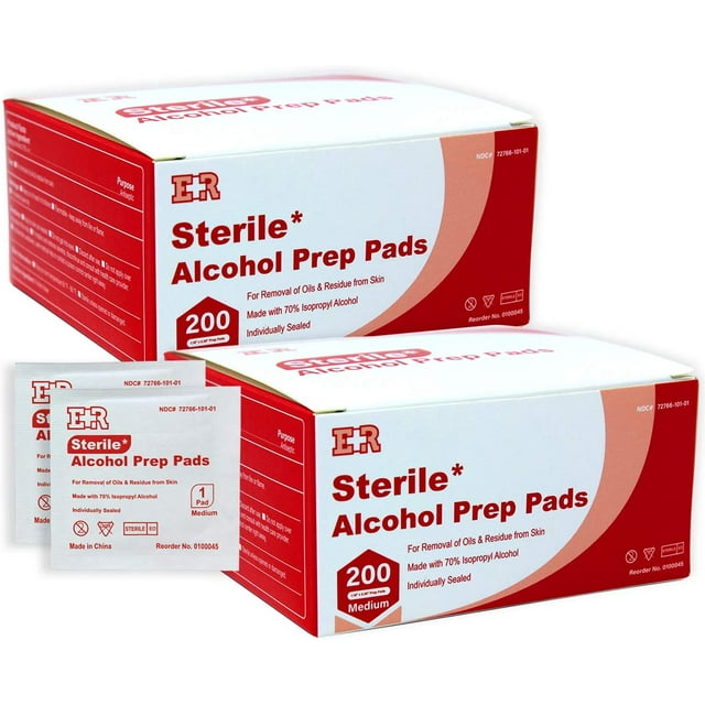 Ever Ready First Aid Prep Pack: 70% Isopropyl Alcohol Pads, 2-Ply ...