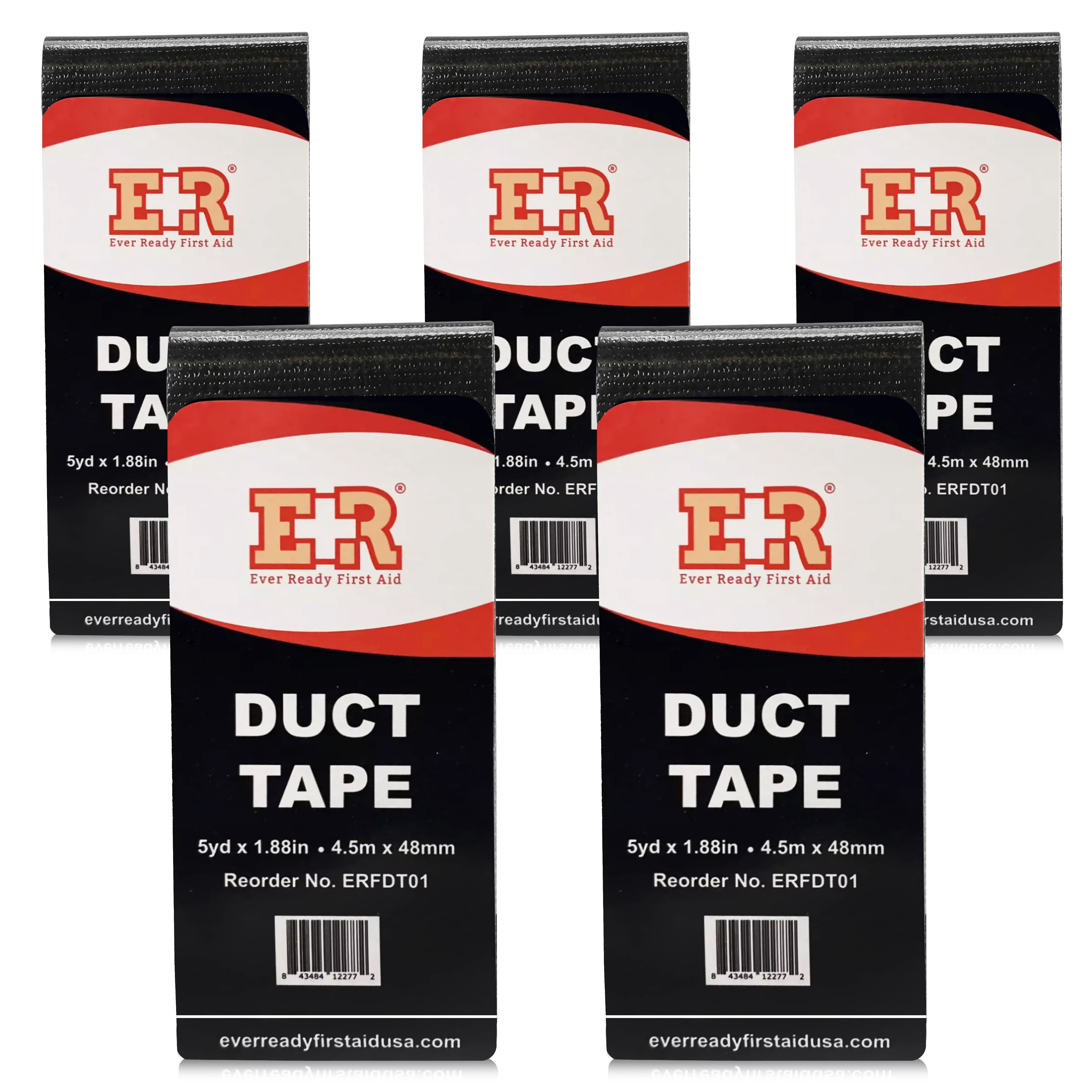 Ever Ready First Aid Black Duct Tape 5-Pack - Pocket Size Flat Mini ...