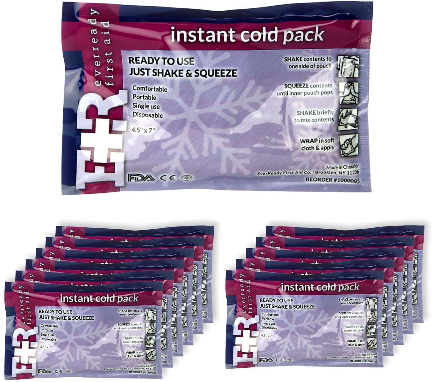 Ever Ready First Aid Disposable Cold Compress Therapy Instant Ice Pack ...