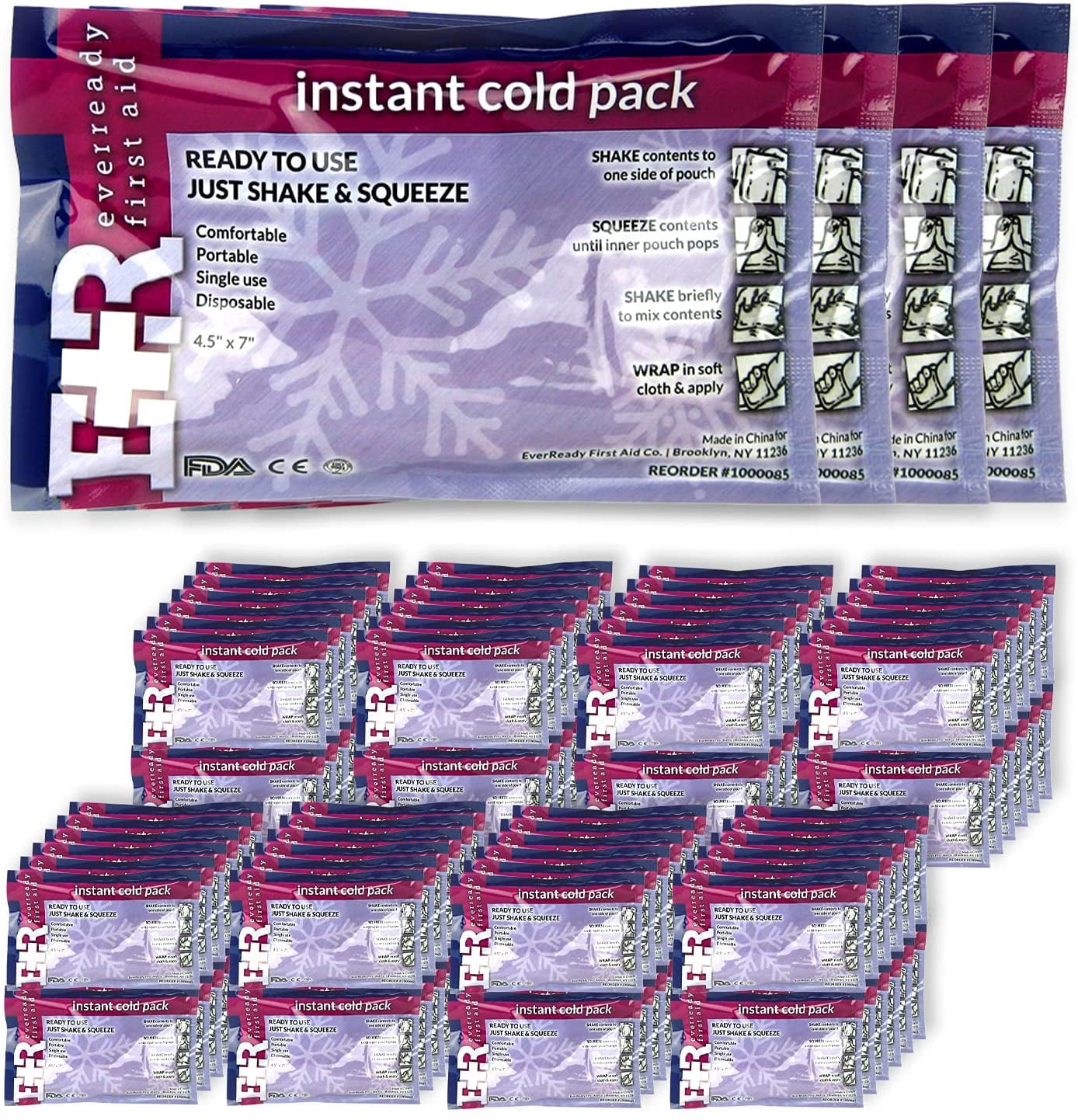 "Ever Ready First Aid Large Instant Cold Compress Therapy Ice Pack for ...