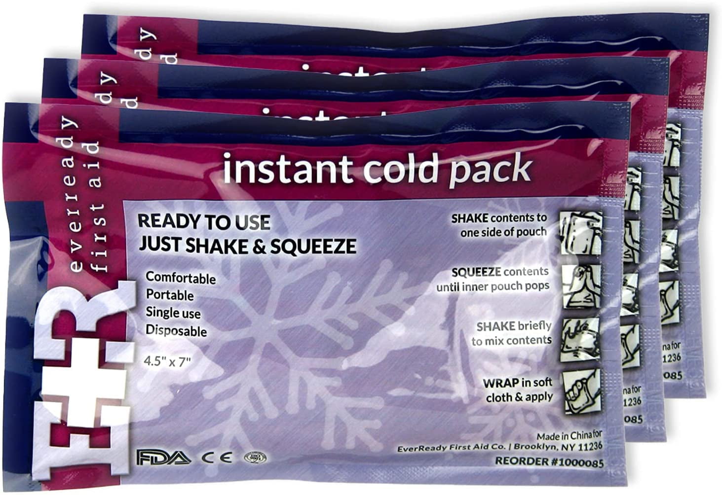 Ever Ready First Aid Disposable Cold Compress Therapy Instant Ice Pack ...
