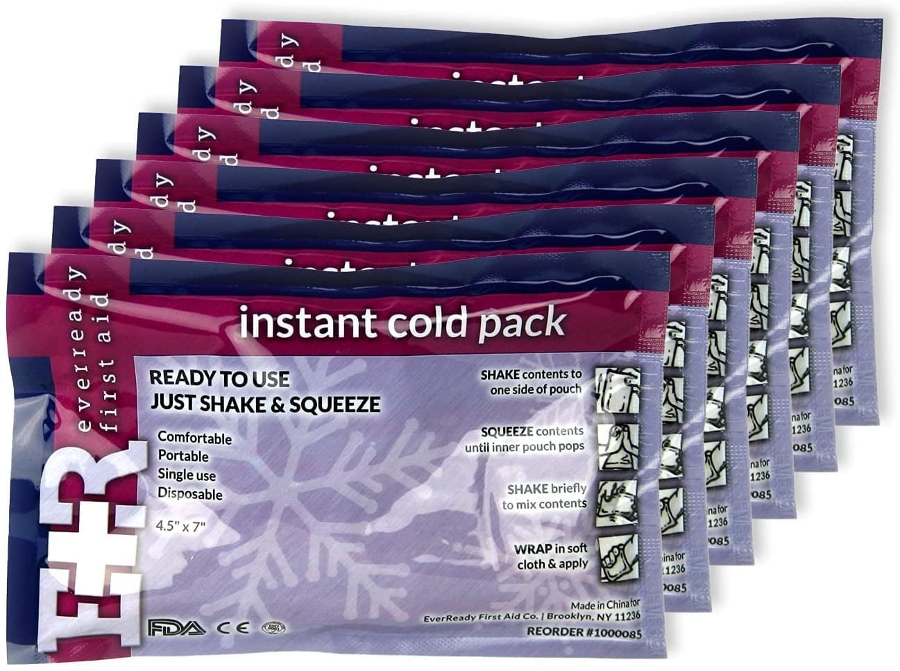 Ever Ready First Aid Disposable Cold Compress Therapy Instant Ice Pack ...