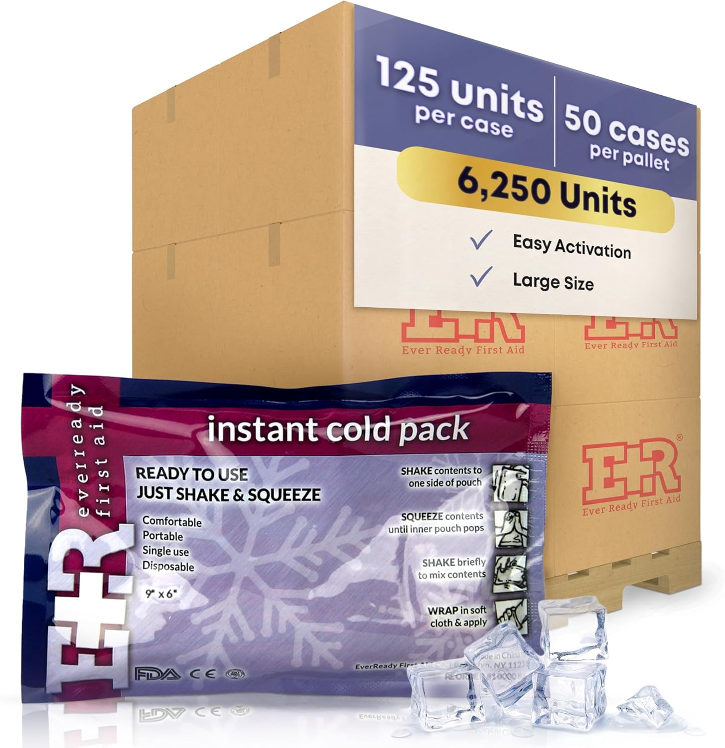 Ever Ready First Aid Disposable Cold Compress Therapy Instant Ice Pack ...