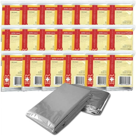 Ever Ready First Aid Survival Mylar Camping Emergency Blankets, Large ...