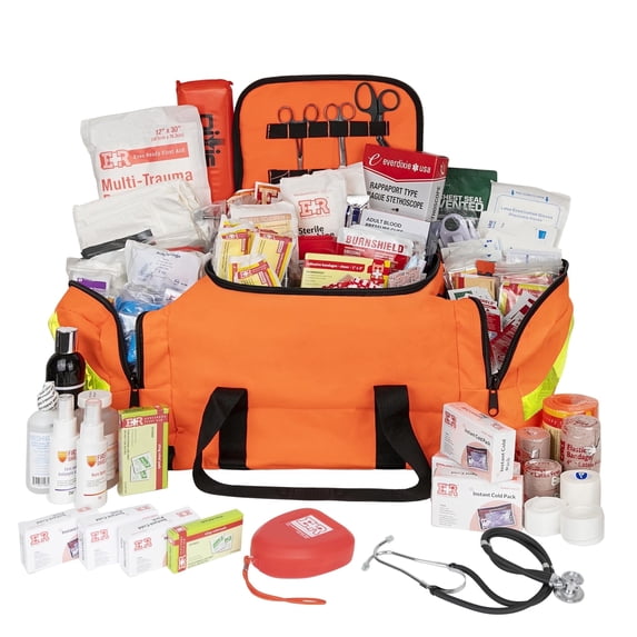 Ever Ready First Aid Filled Large Medic First Responder EMT Trauma Bag ...