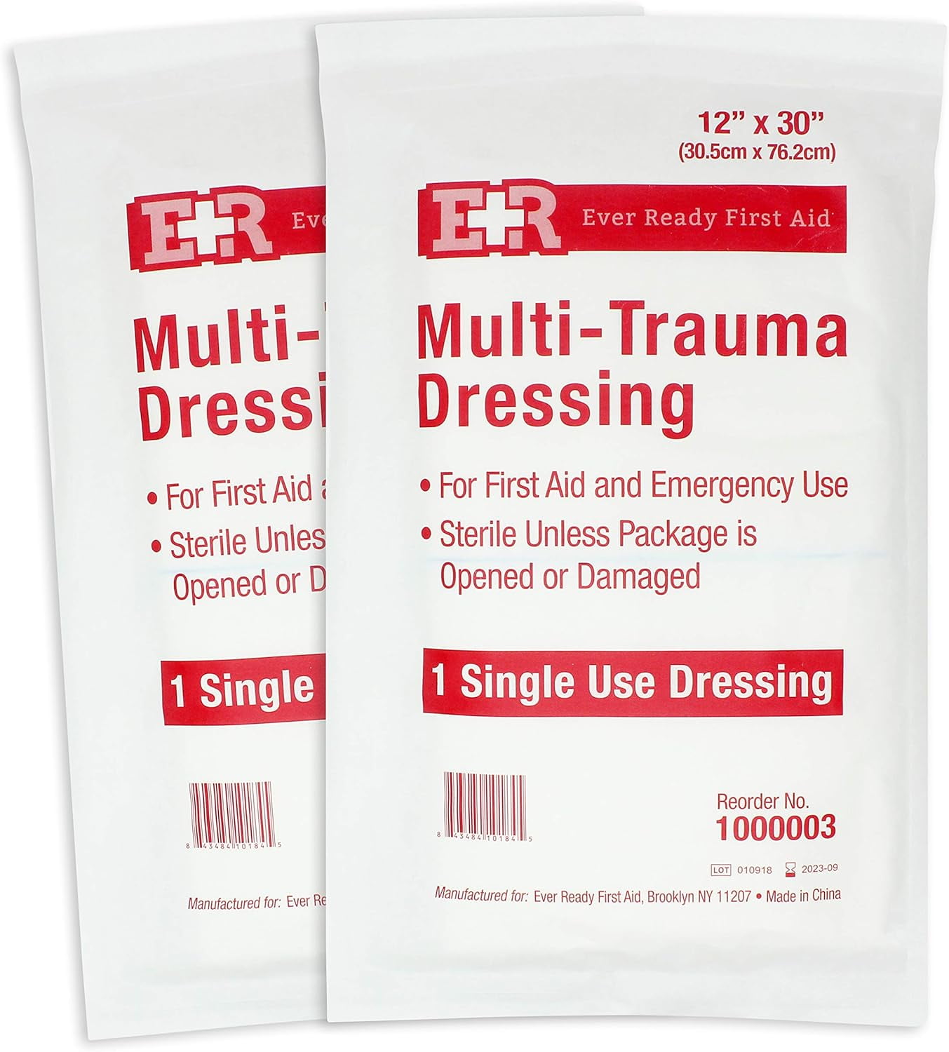 Ever Ready First Aid Multi-Trauma Sterile Non-Woven Dressing 12” x 30 ...