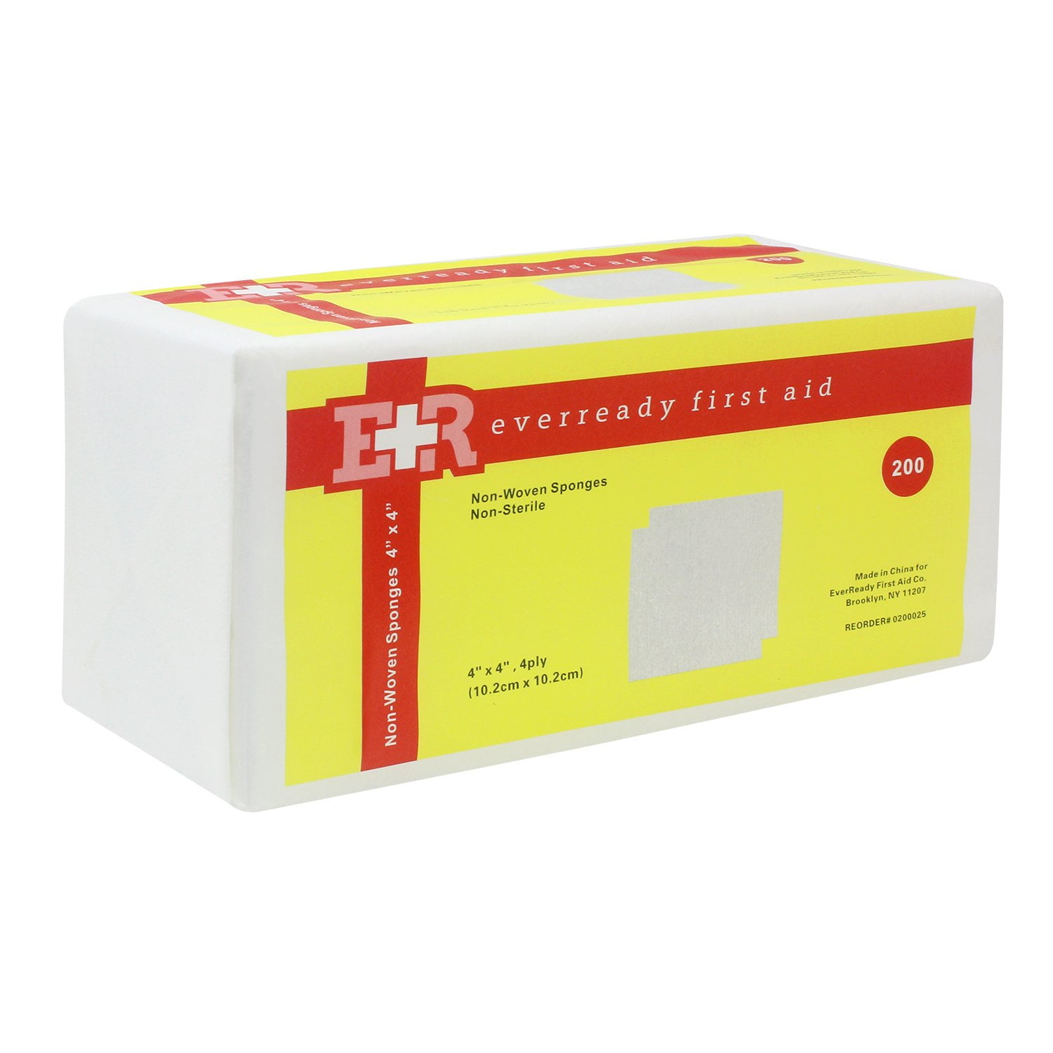 Ever Ready First Aid Non-Woven Sponges, 4" x 4", 4 Ply - 200 Count ...
