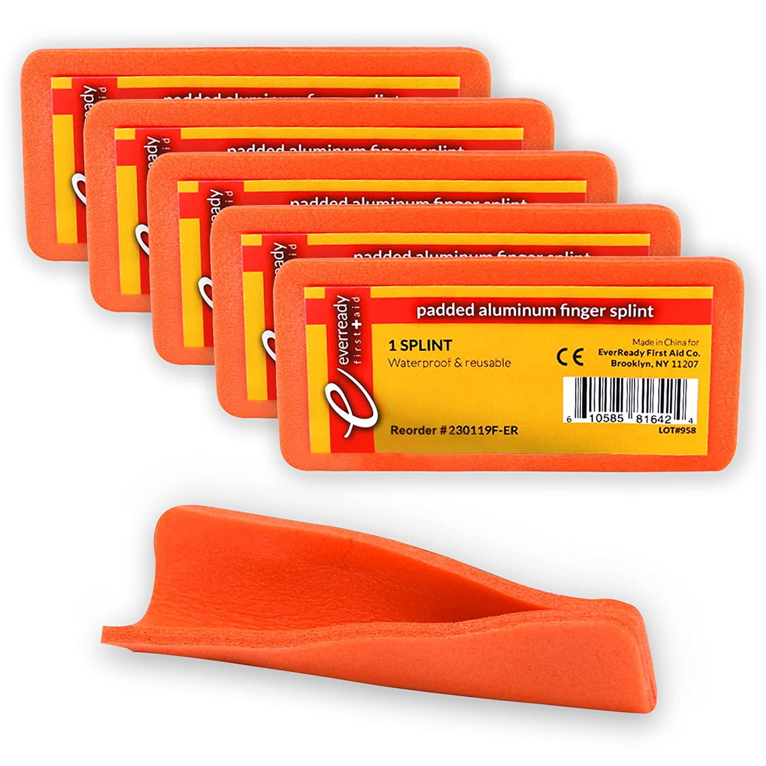 Ever Ready First Aid Padded Aluminum Finger Splints - 4x2 Inch - 05 ...