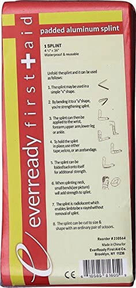 Ever Ready First Aid Padded Aluminum Splint Medical Trauma Kit ...