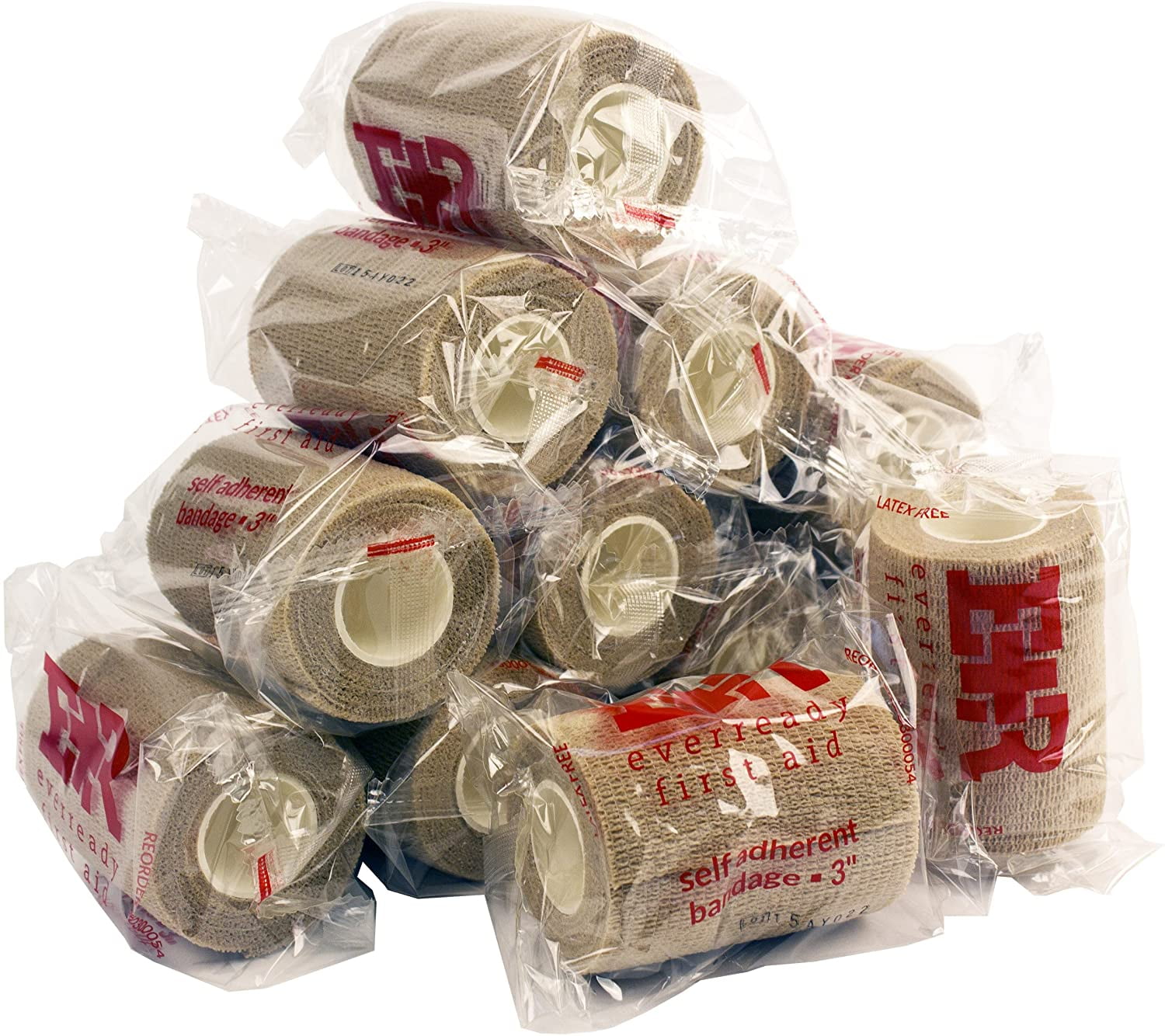 Ever Ready First Aid Self Adherent Adhesive Pain Wrap Bandages for ...