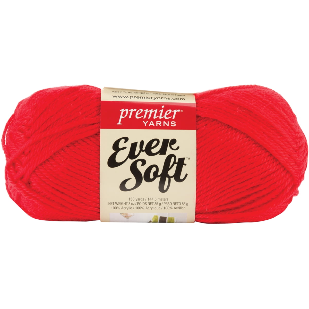 Ever Soft Solid Yarn-Red, Pk 3, Premier Yarns - Walmart.com