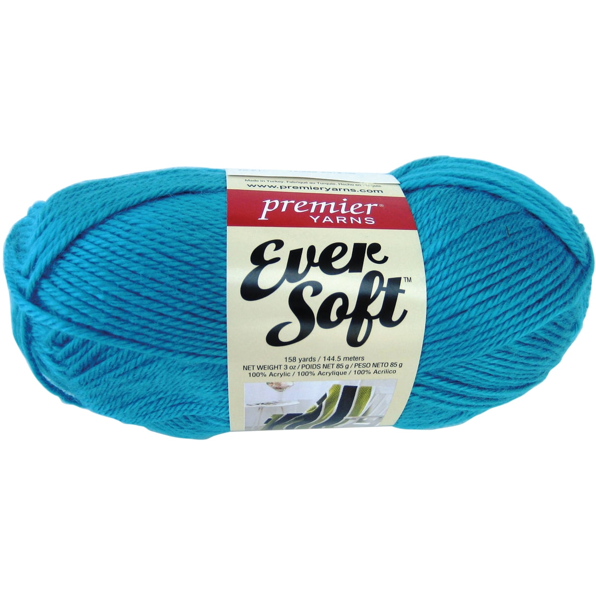 Ever Soft Solid Yarn-Turquoise, Pk 3, Premier Yarns - Walmart.com