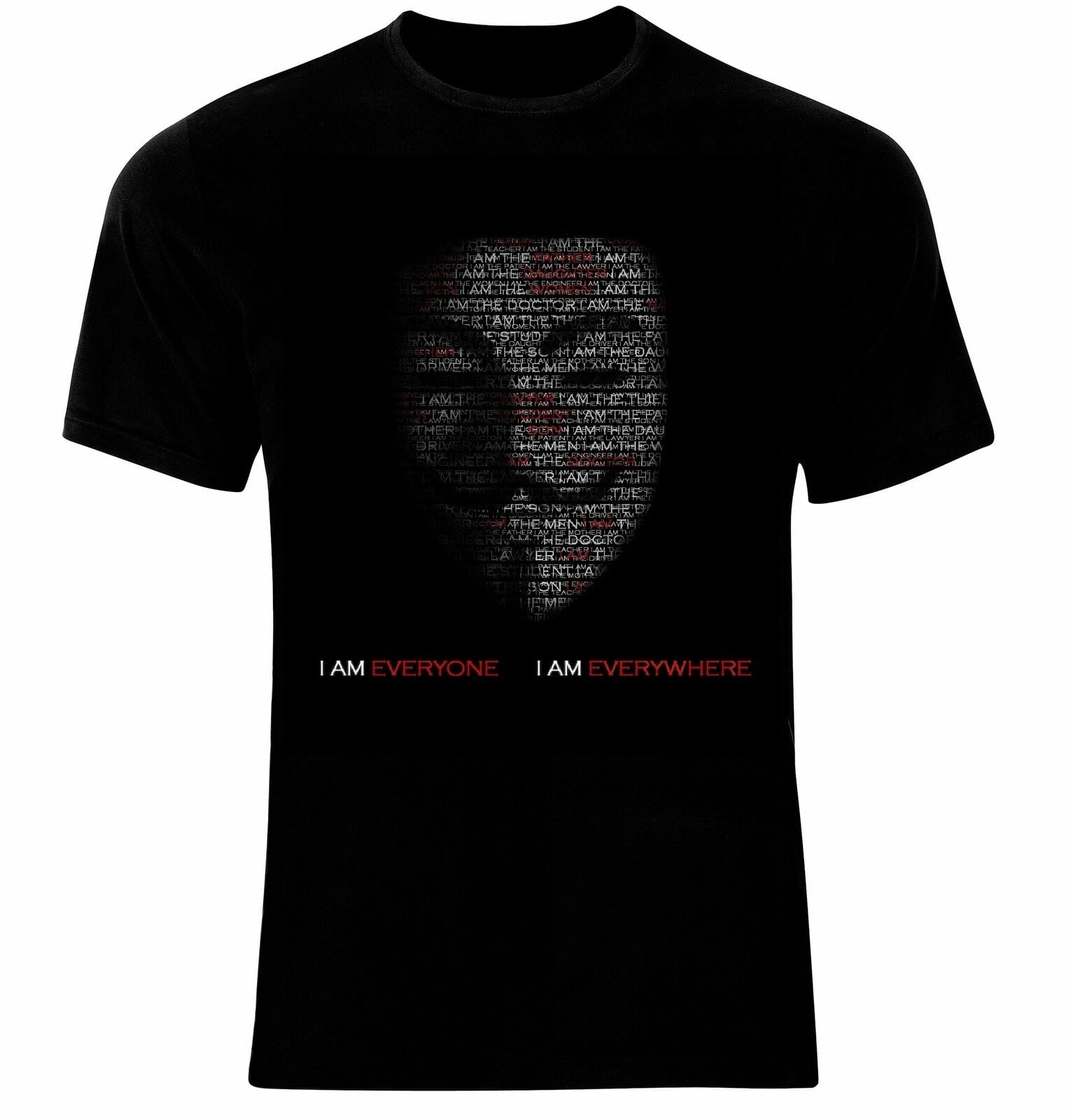 EverAura Anonymous V for Vendetta I am Everyone T-Shirt Neu 100% Cotton ...