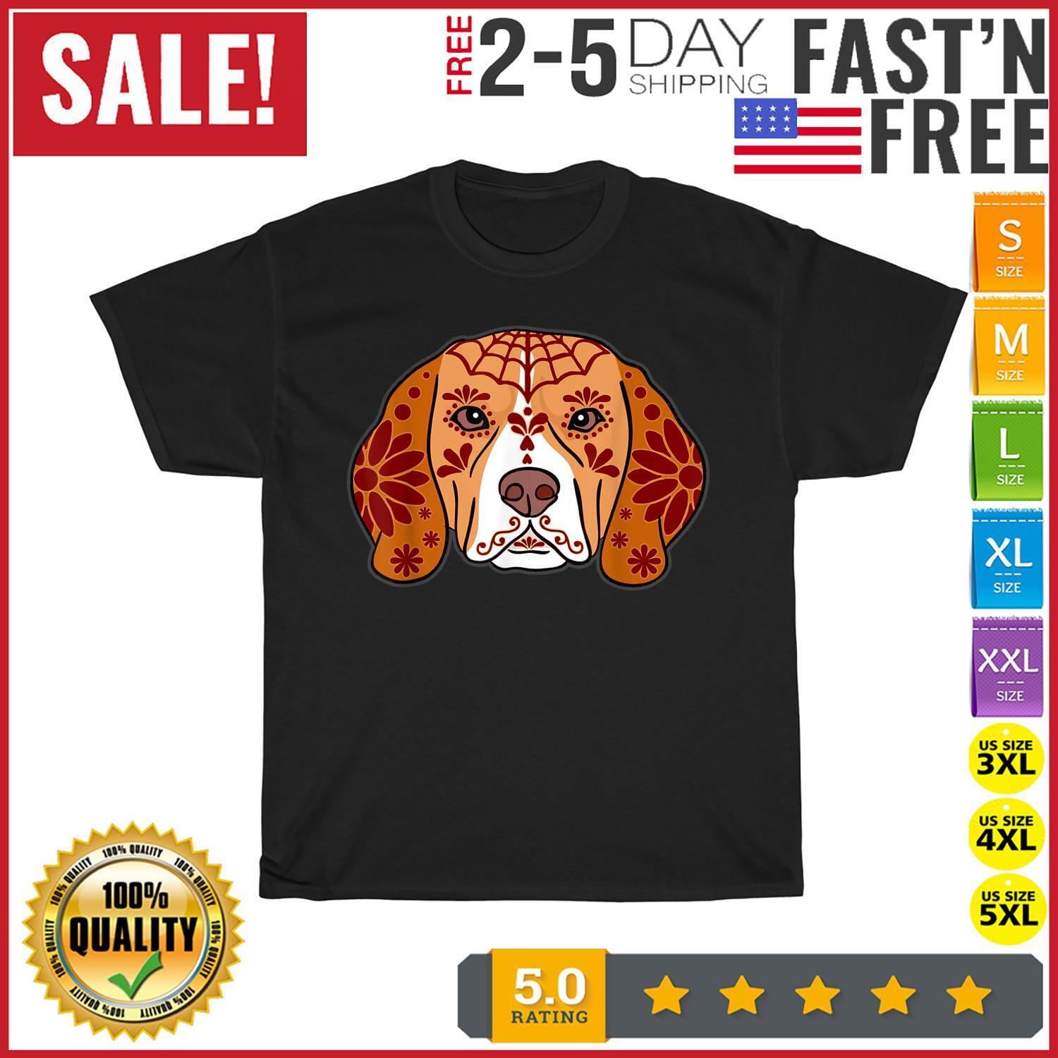 EverAura Beagle Dogs Day of the Dead Sugar Skull Dog Lover Halloween T ...