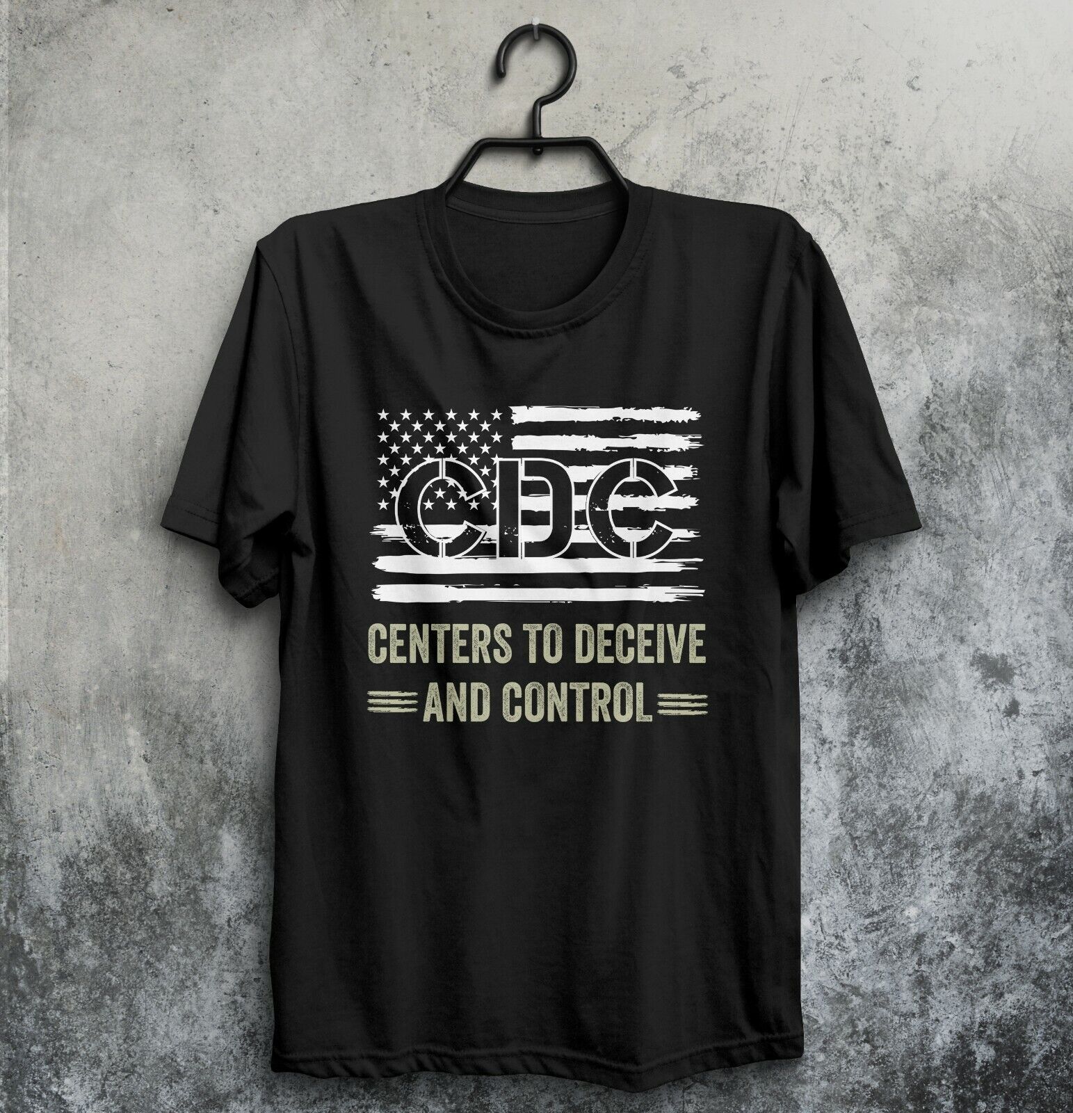 EverAura CDC Centers To Deceive And Control T-Shirt American Flag ...