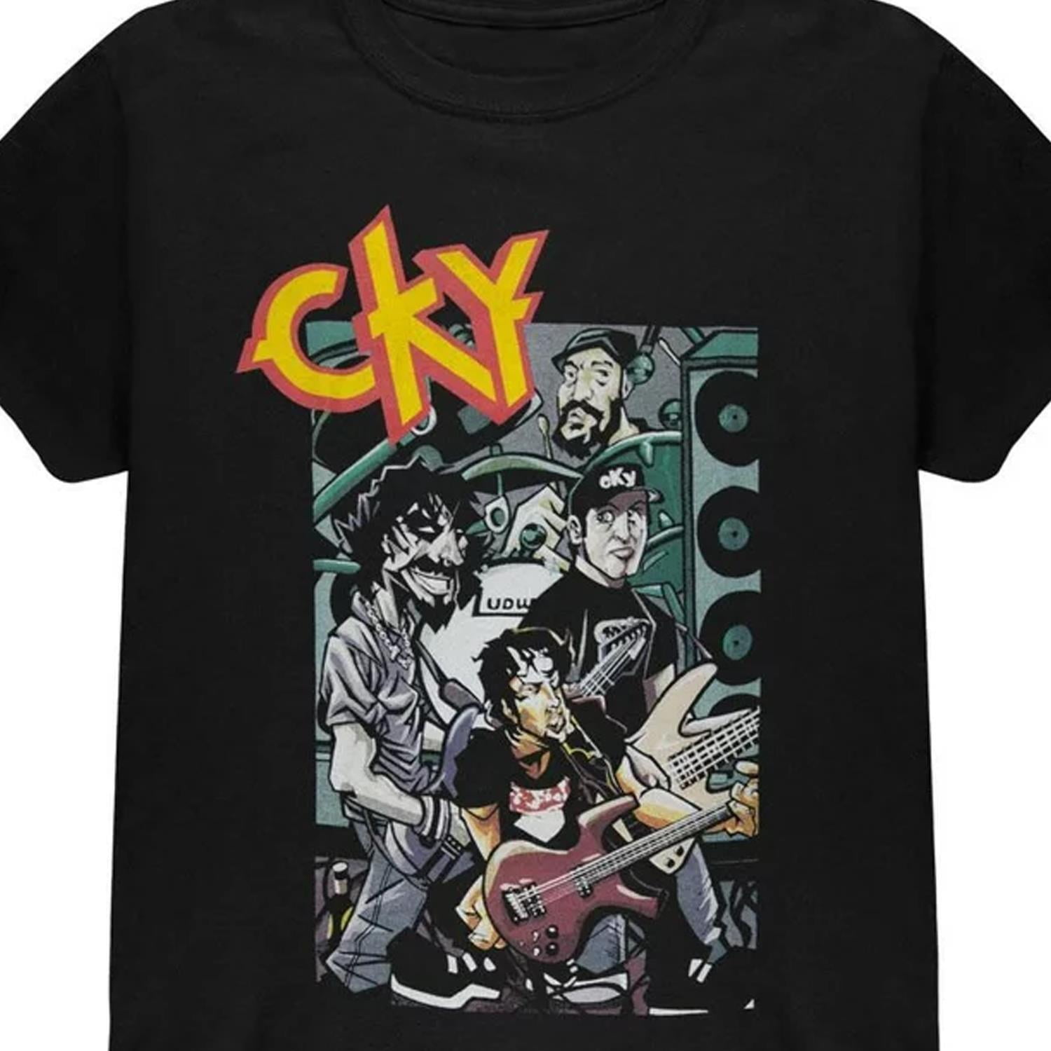 EverAura CKY band CARICATURE black T-shirt short sleeve All sizes S to ...