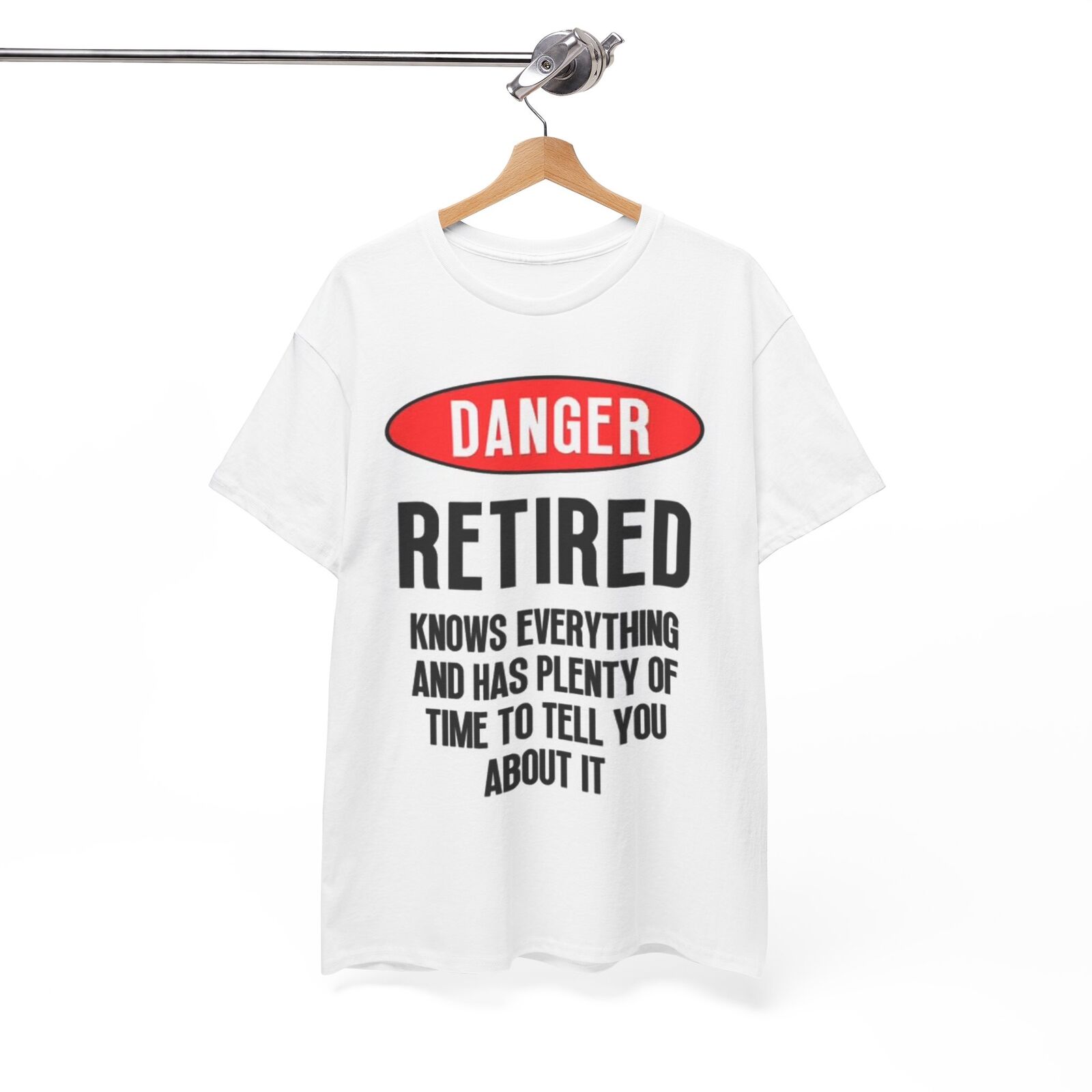 EverAura Danger Im Retried Graphic T Shirt Funny Jokes Warning Sign Uni ...