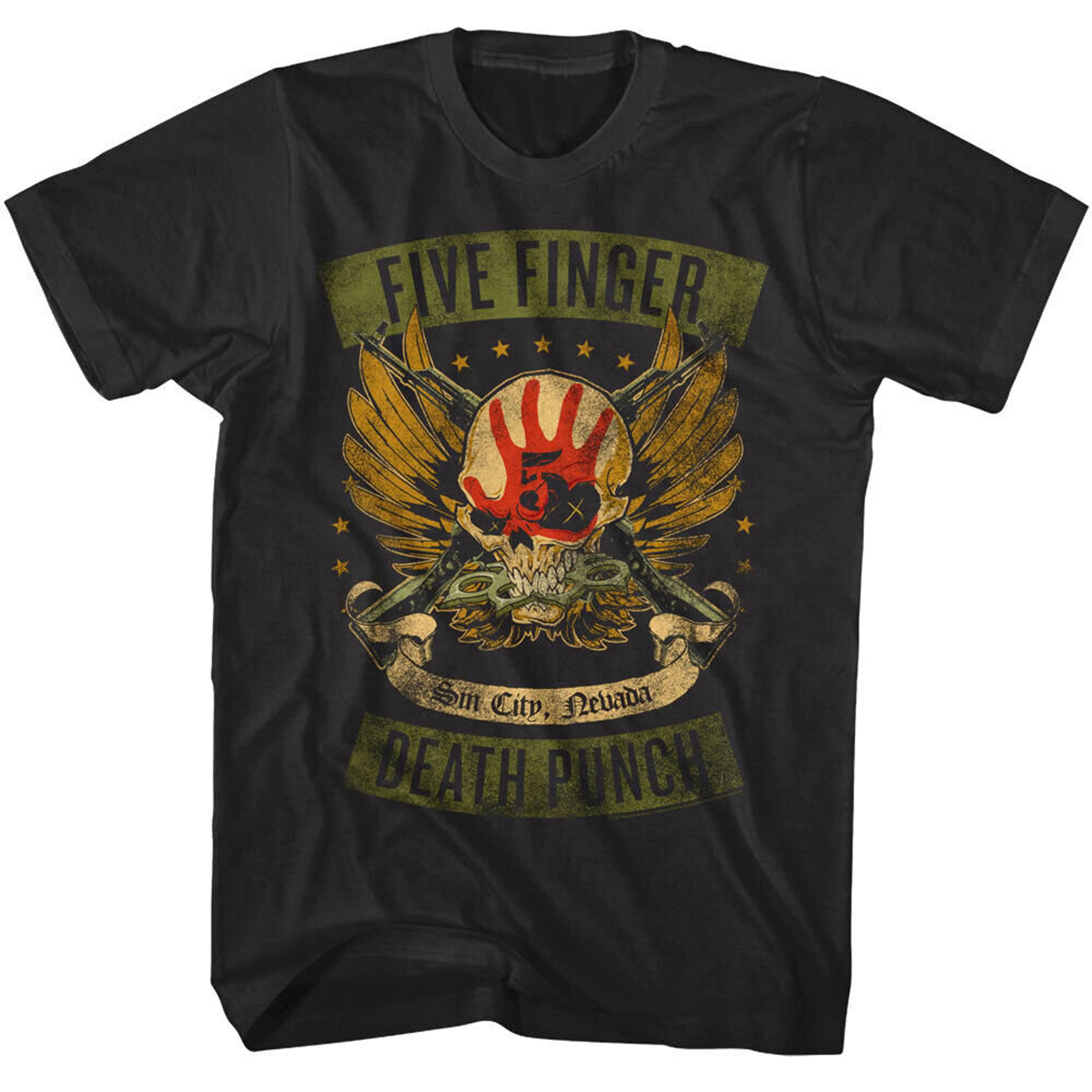 EverAura Five Finger Death Punch Sin City Nevada Men's T Shirt FFDP ...