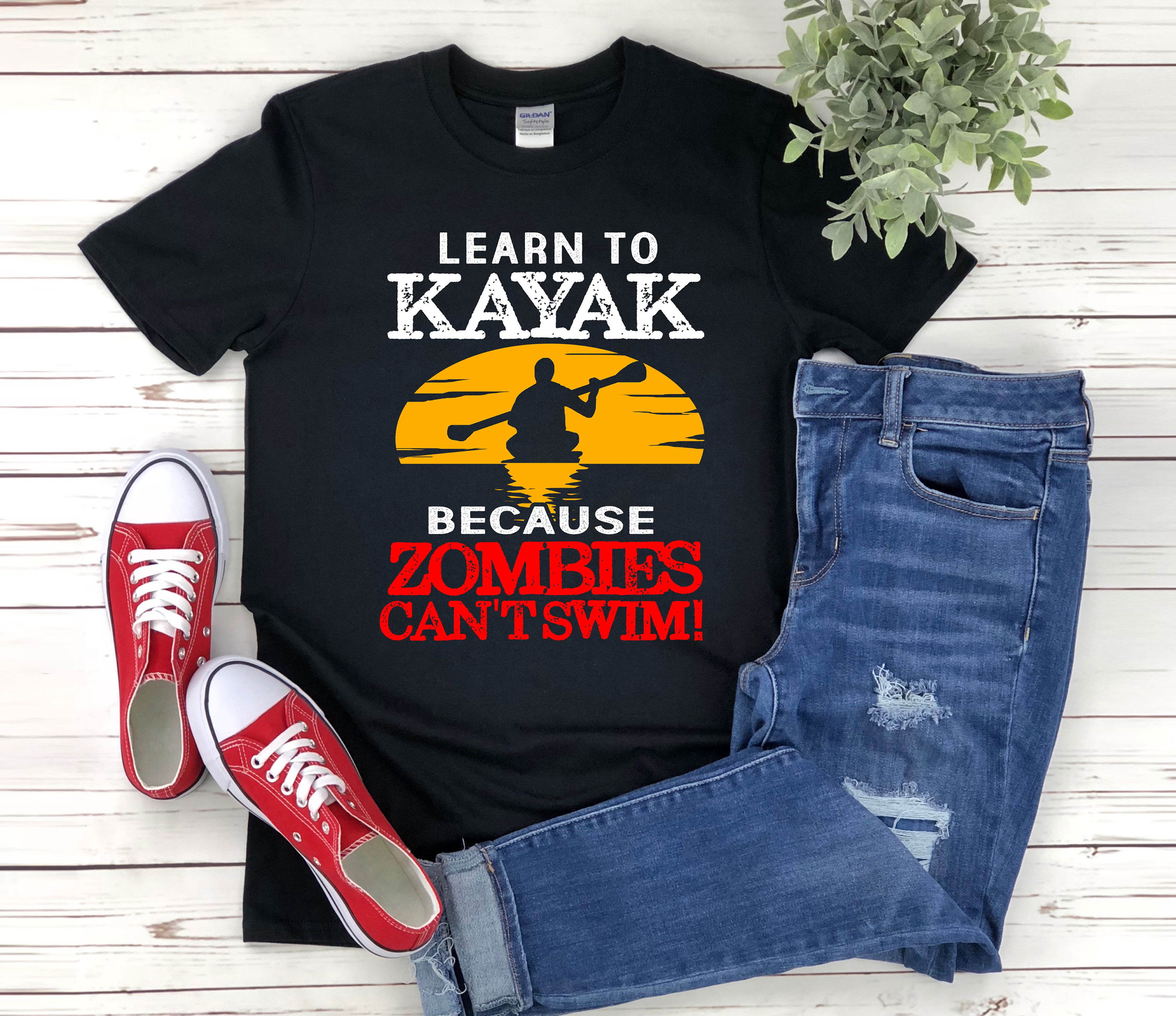 EverAura Funny Kayak Shirt, Funny Kayaking Shirt, Learn To Kayak ...