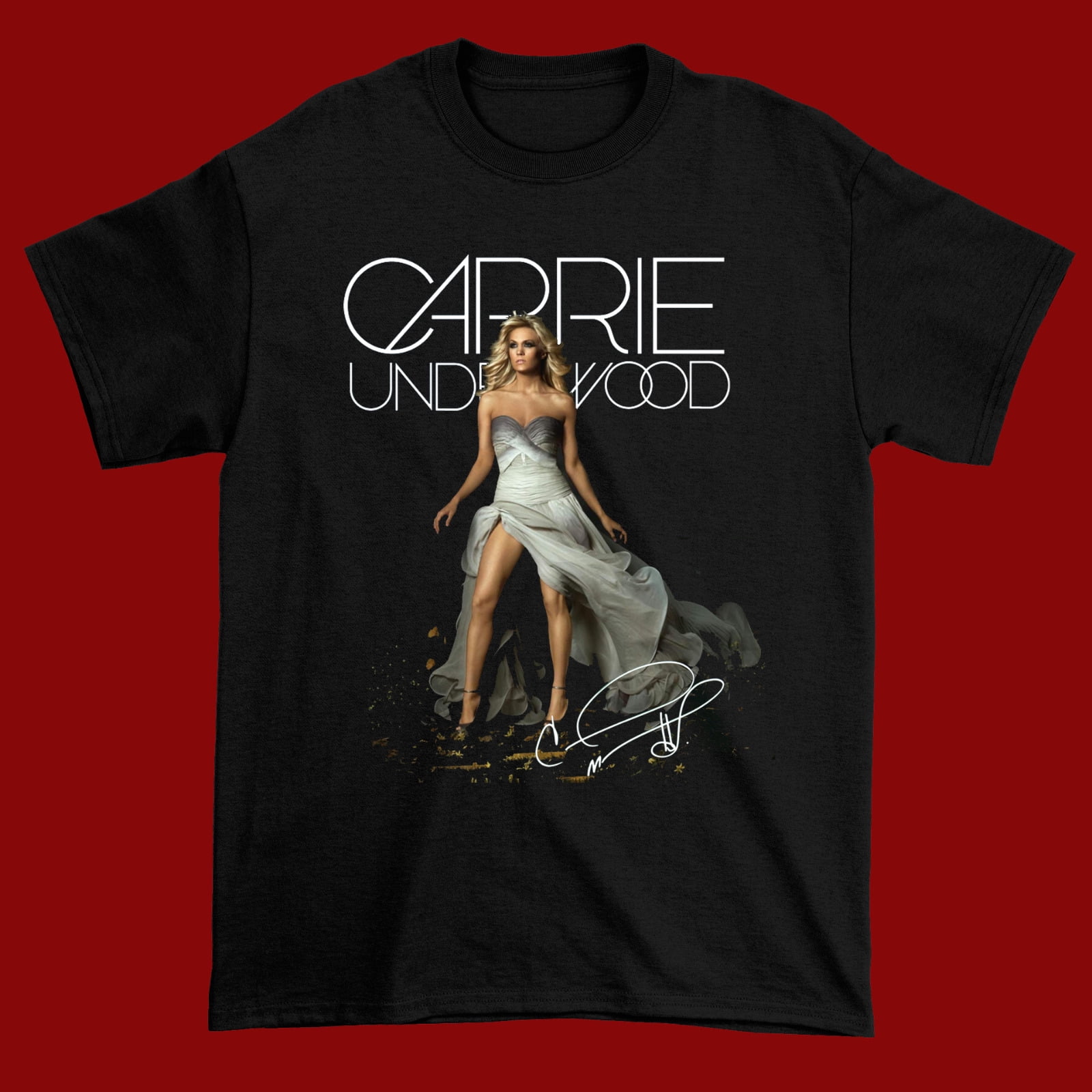 EverAura Inspired Carrie Underwood Signature Heavy Cotton Black Size S ...