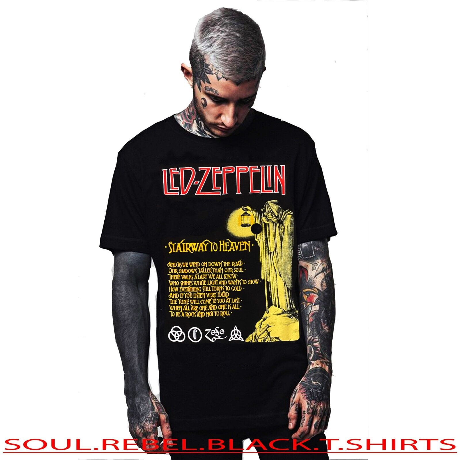 EverAura LED ZEPPELIN STAIRWAY TO HEAVEN HARD ROCK T SHIRTS MEN'S SIZES ...