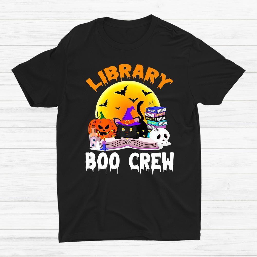 EverAura Library Boo Crew School Librarian Halloween Library Book T ...