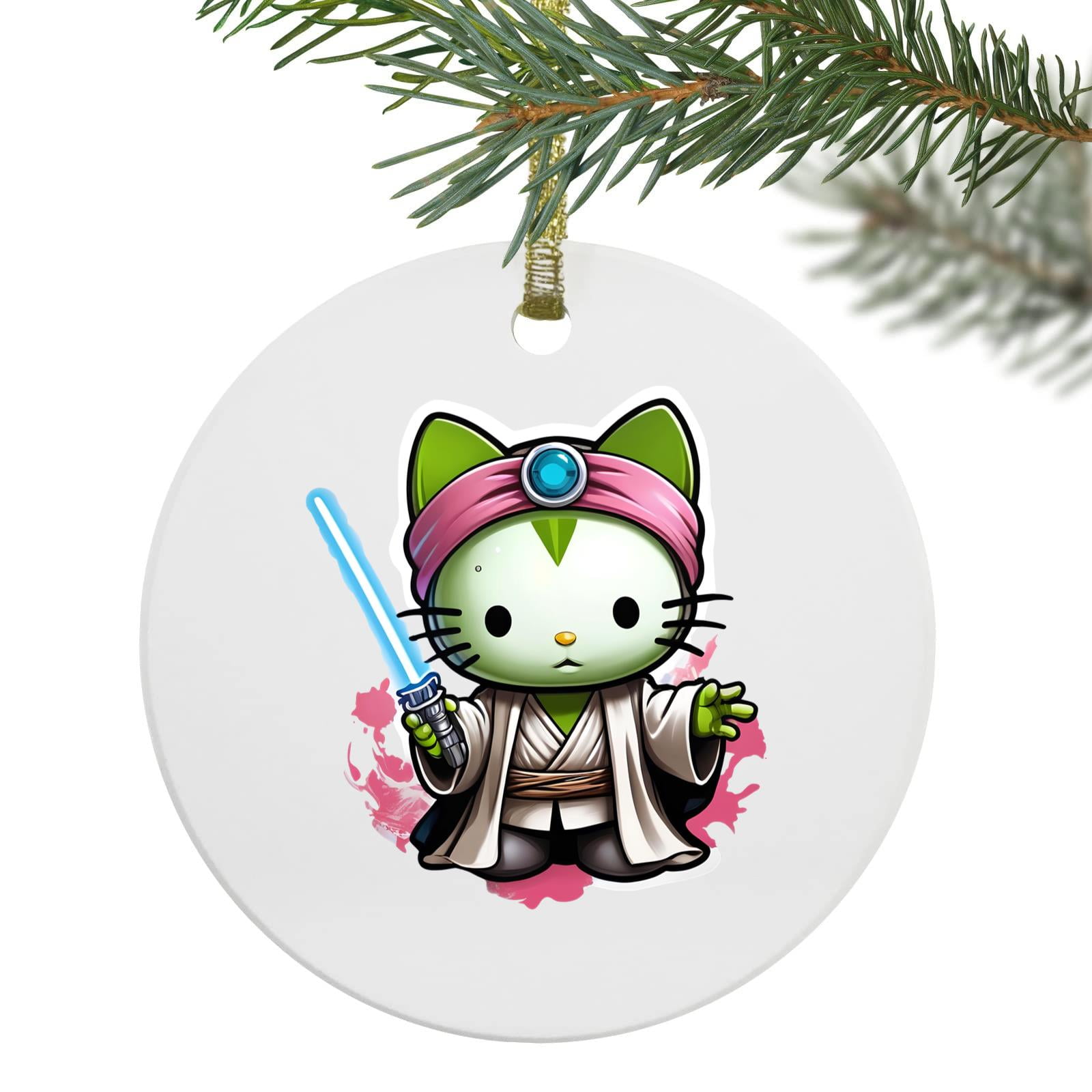 EverAura Ornament Galactic Kitty Jedi Kitty Cute Jedi Master Hello Cat ...