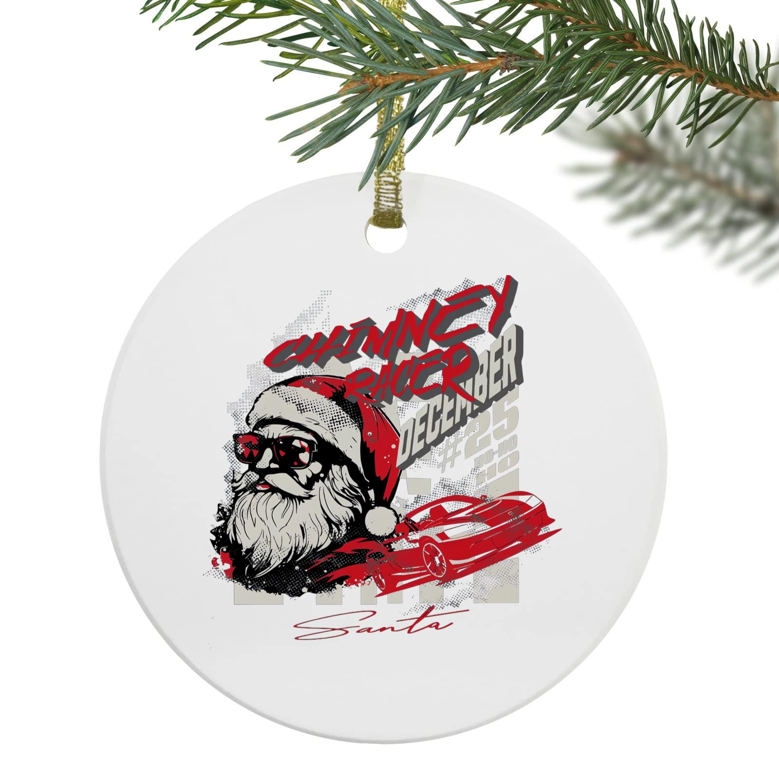EverAura Ornament Santa Race Car Christmas December 25Th Ho Ho Ho Santa ...