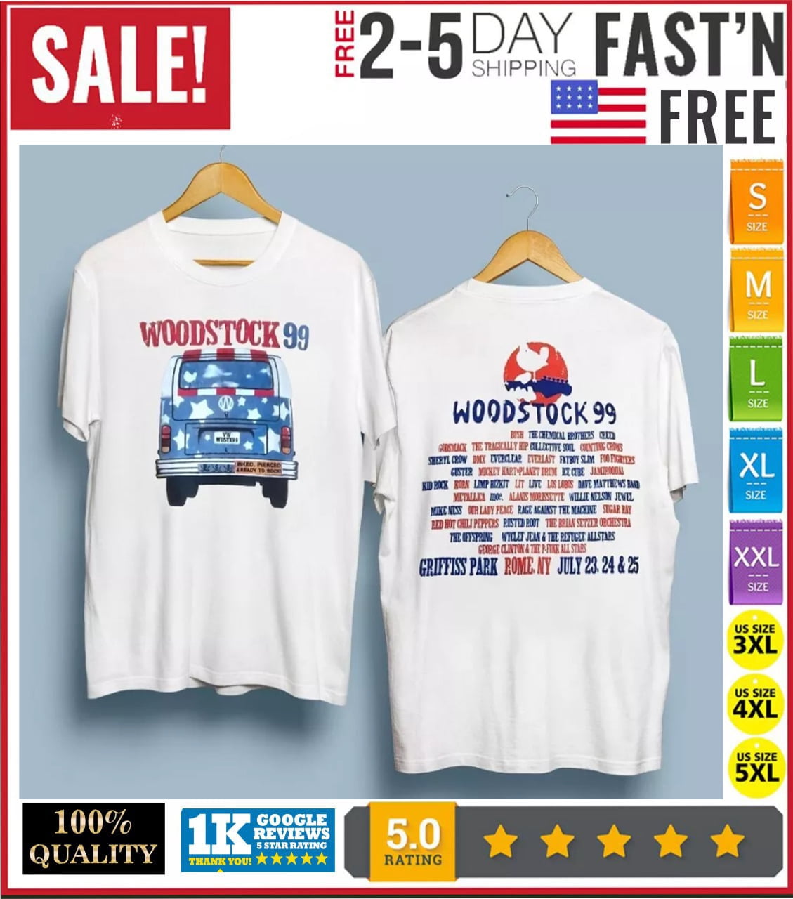 EverAura Peace Patrol Vintage Woodstocks 1999 T-Shirt Cotton Uni For ...